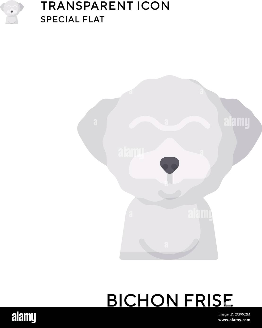 Bichon frise vector icon. Flat style illustration. EPS 10 vector Stock ...