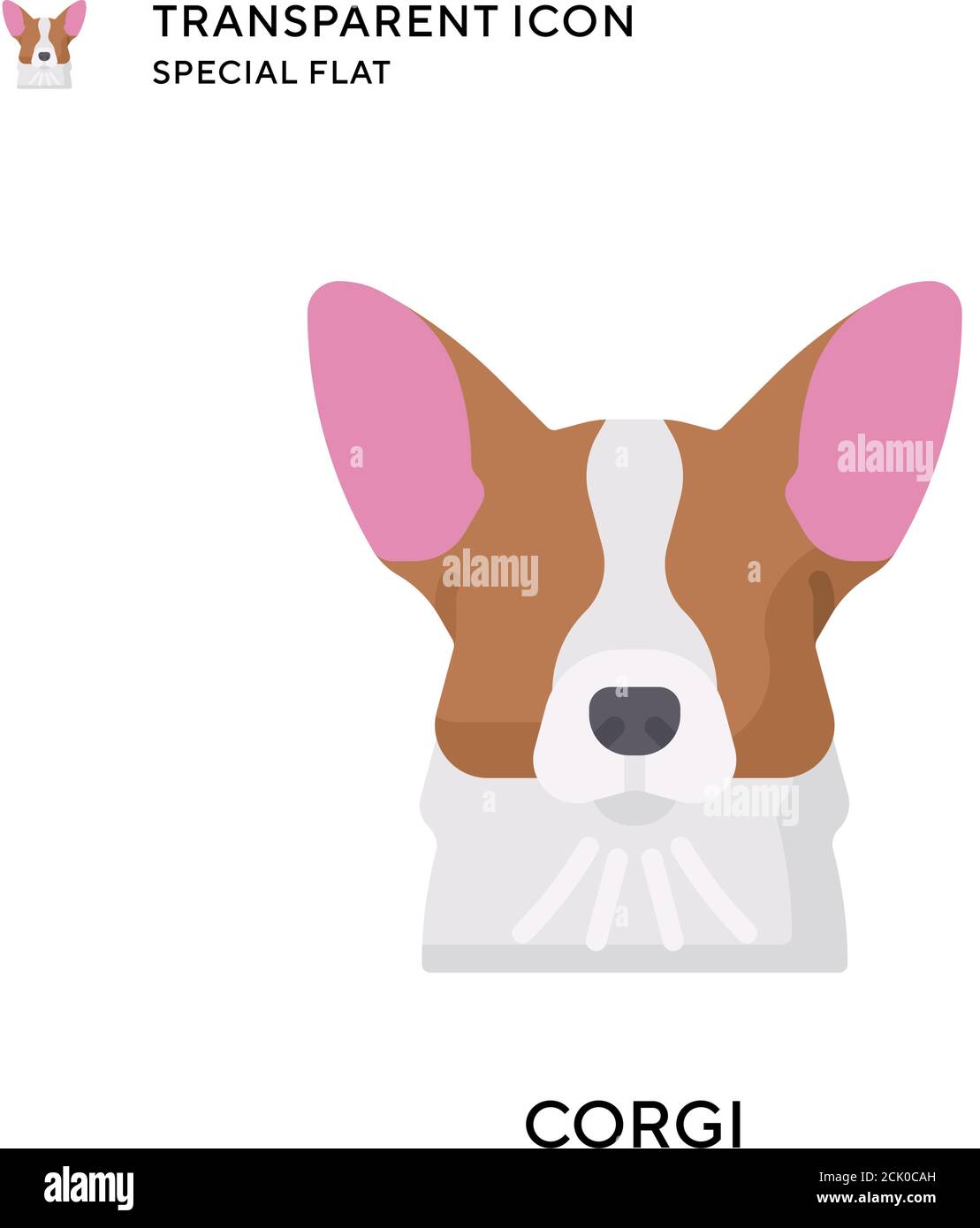 Corgi vector icon. Flat style illustration. EPS 10 vector Stock Vector ...
