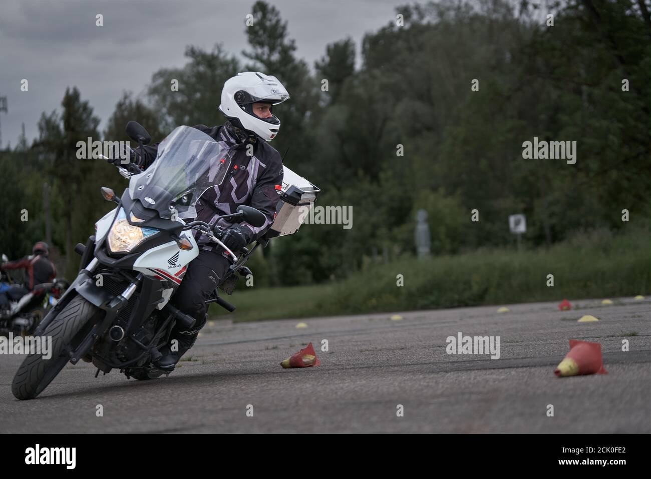 05-09-2020 Riga, Latvia Young man riding a motorcycle Stock Photo - Alamy