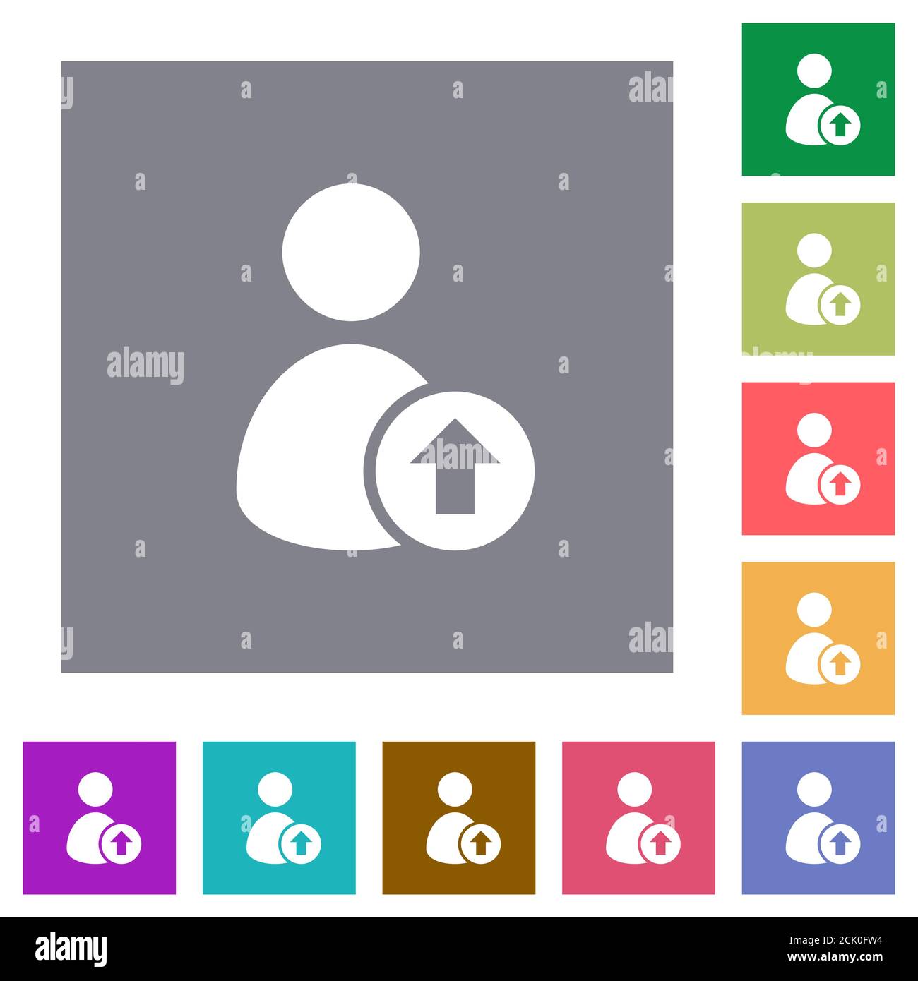 Move up user flat icons on simple color square backgrounds Stock Vector Image & Art - Alamy