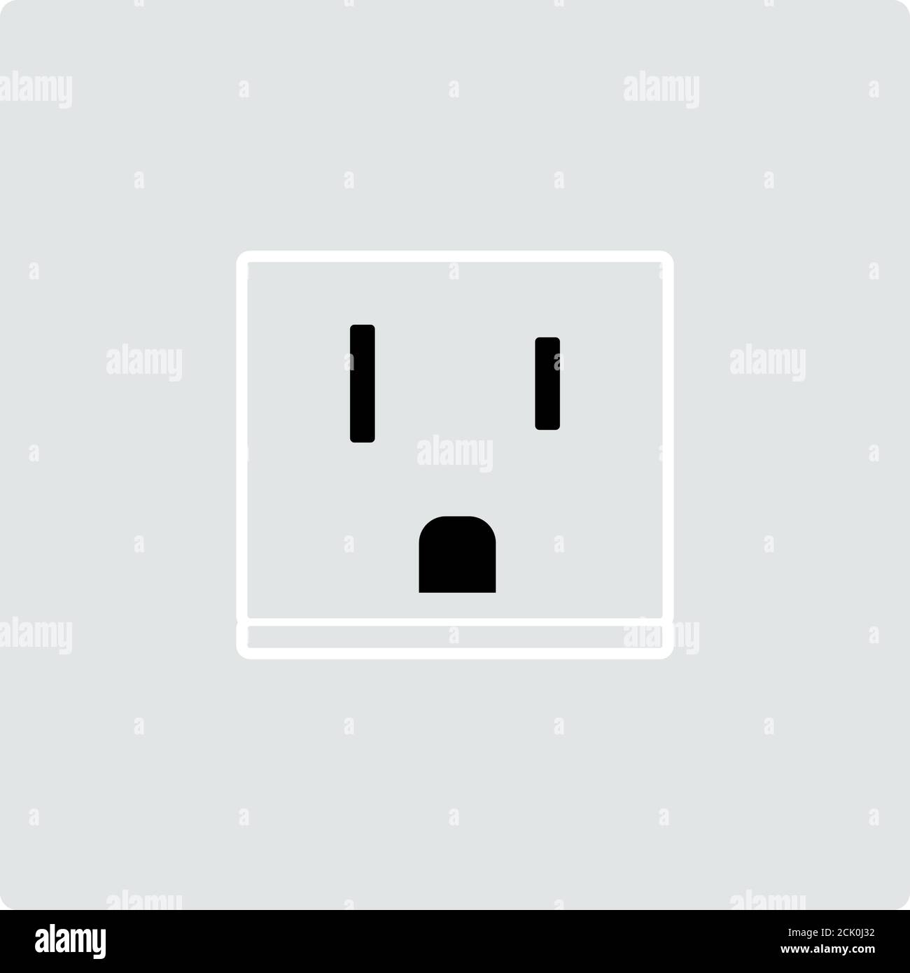 USA Electrical Socket Icon. Flat Color Design. Vector Illustration ...