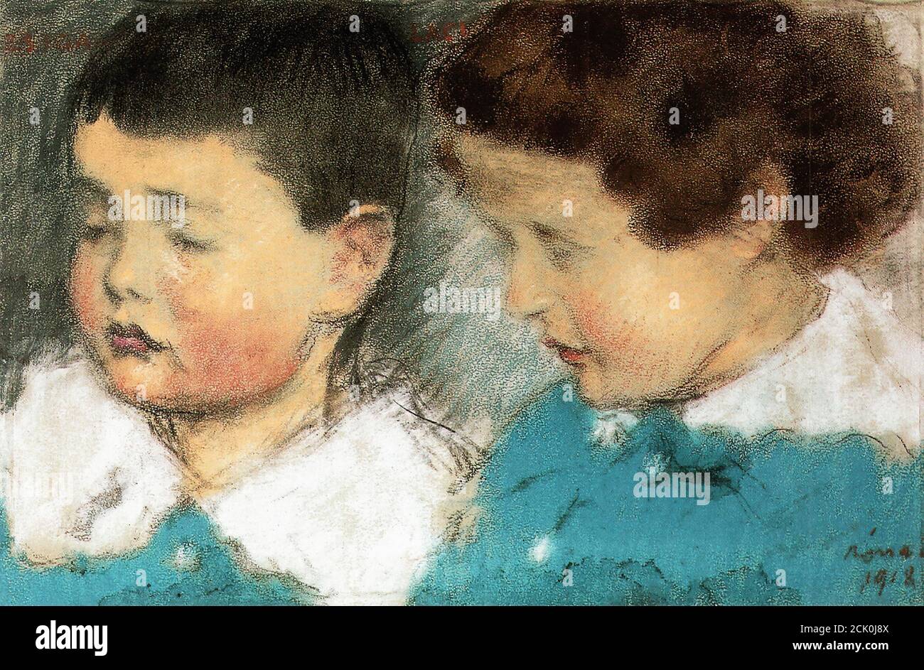 Rippl-Ronai Jozsef - the Two Somssich Children - Hungarian School ...