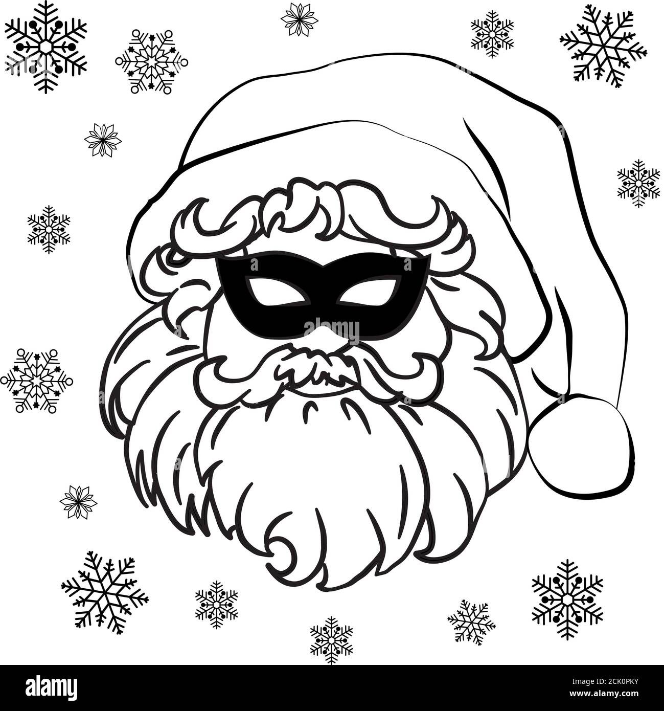 sketch of santa claus face secret santa engraving style hand drawn ...