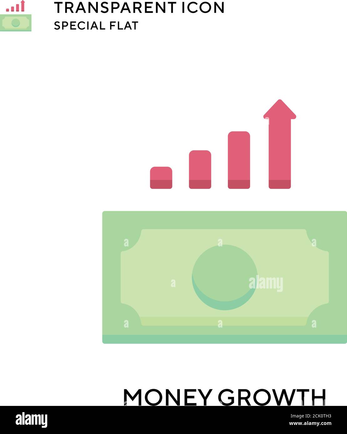Money growth vector icon. Flat style illustration. EPS 10 vector Stock ...