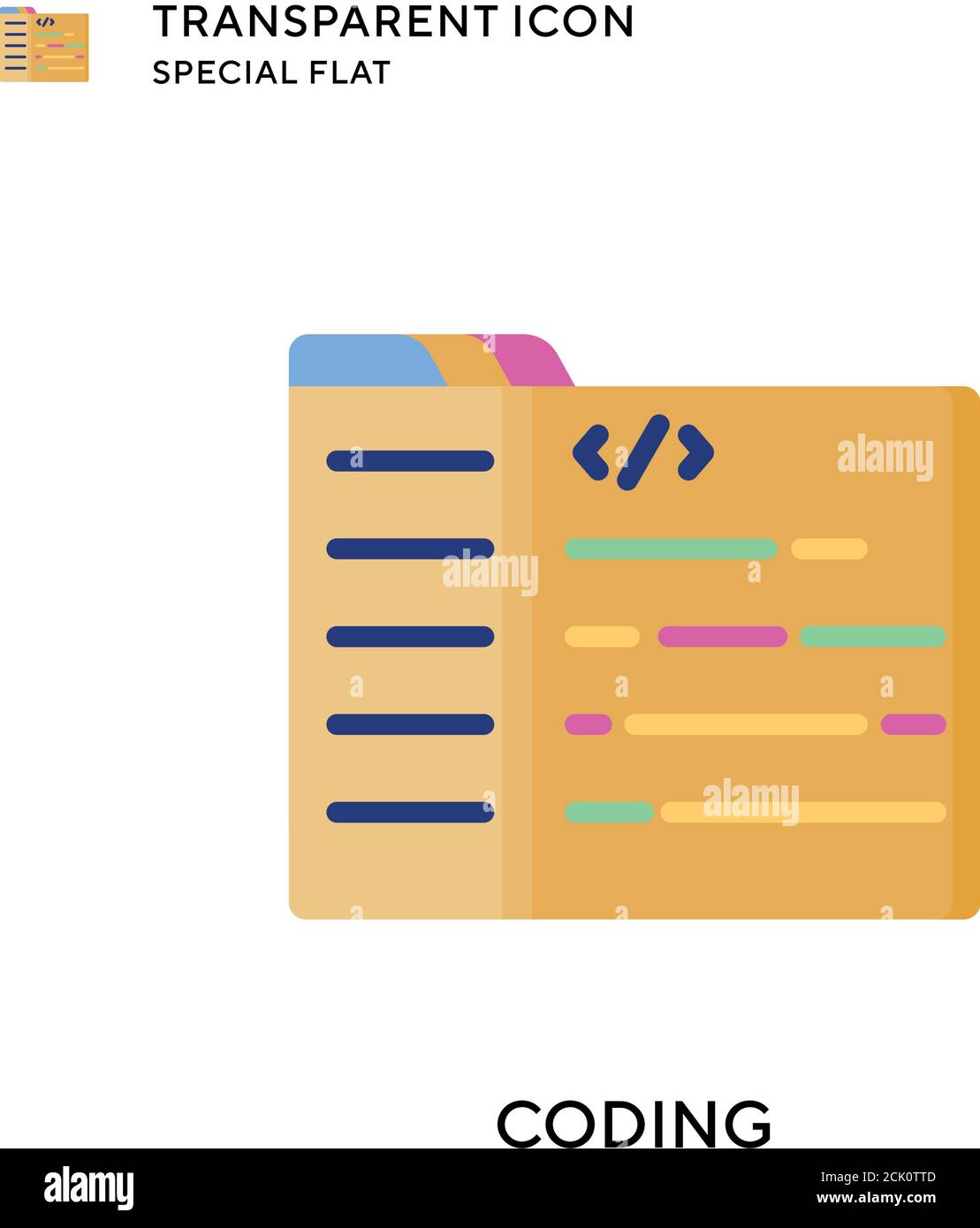 Coding vector icon. Flat style illustration. EPS 10 vector Stock Vector ...