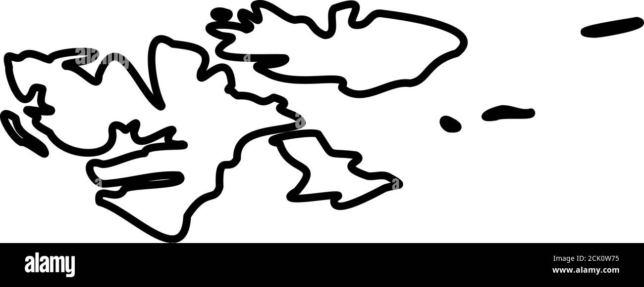 Svalbard islands - solid black outline border map of country area ...