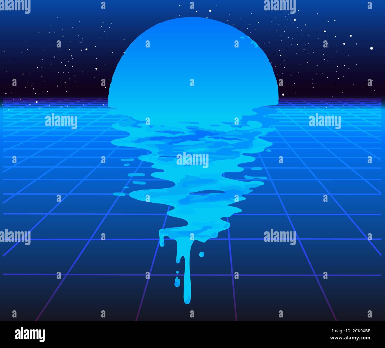 Retro 80s wave space, 1980s retro futuristic style background, digital ...