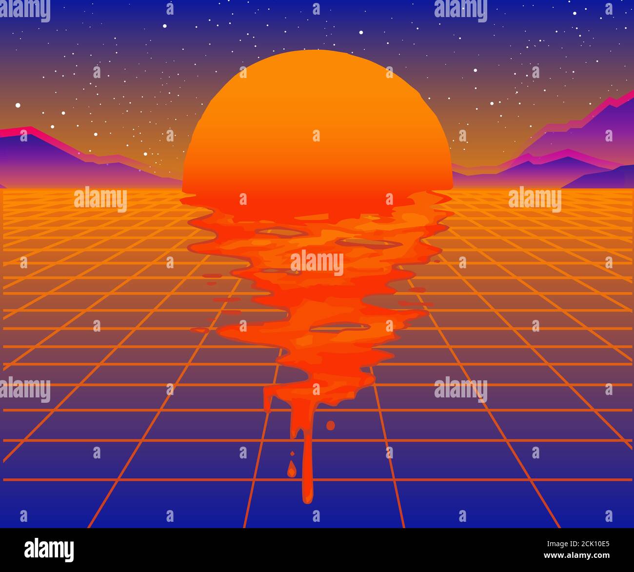 Retro space 80s wave space, 1980s retro futuristic background, digital ...