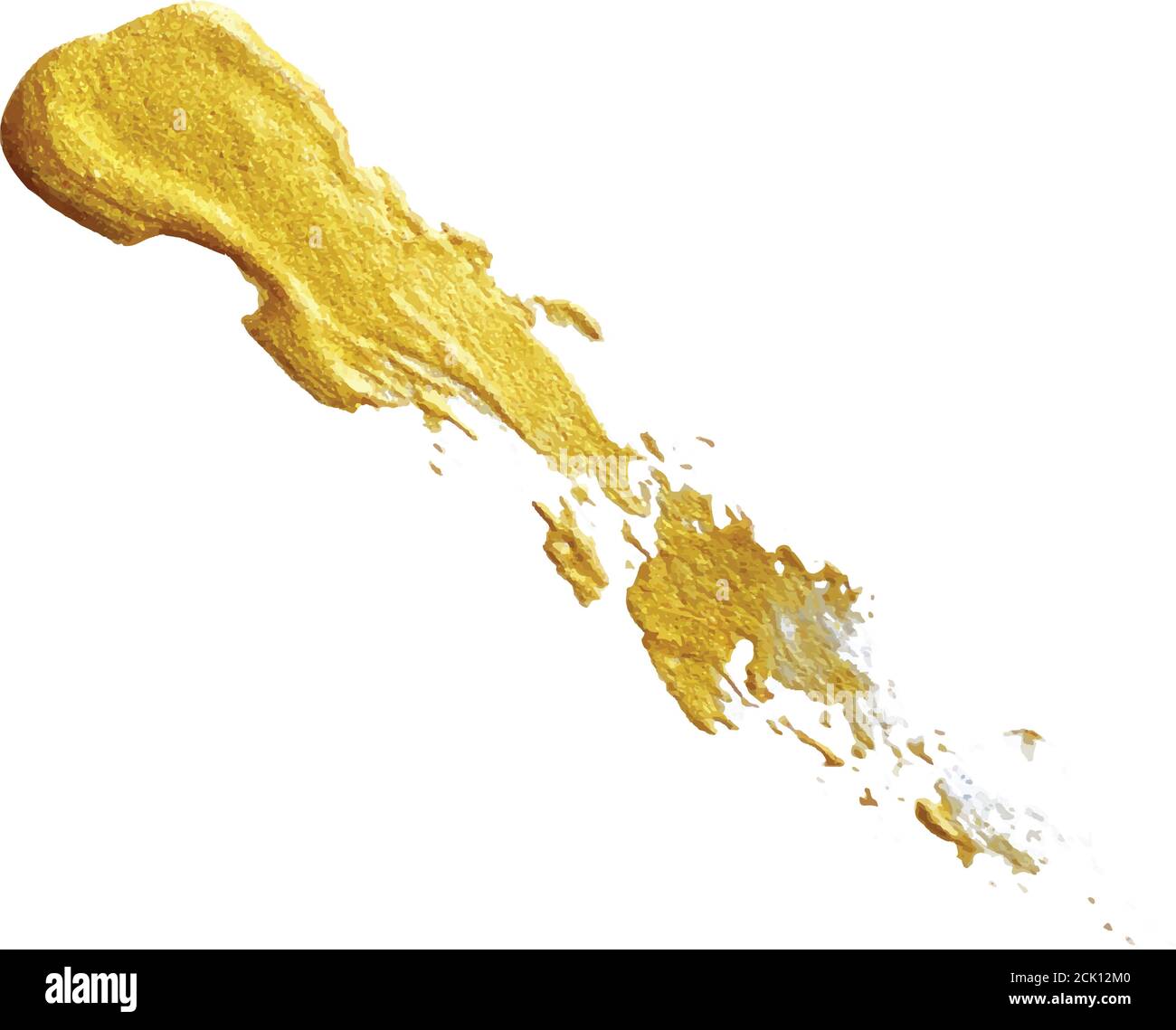 Realistic gold glitter brush. Finger painting. Hand drawing vector ...