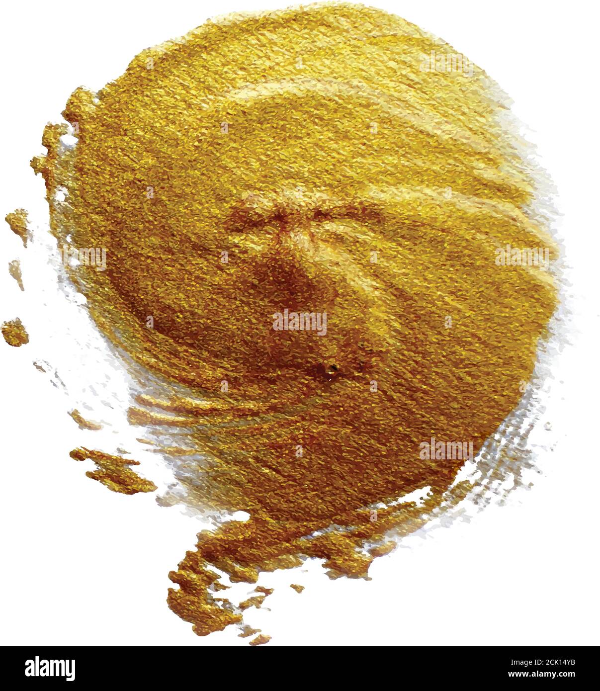 Realistic gold glitter brush. Finger painting. Hand drawing vector ...
