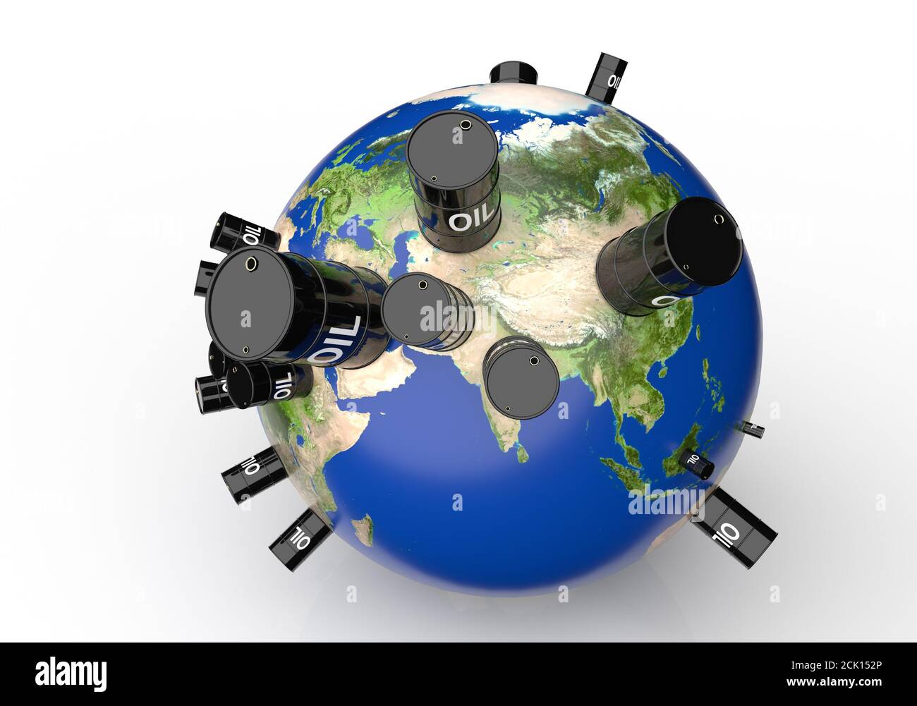 Distribution of oil deposits represented on the planet earth and ...