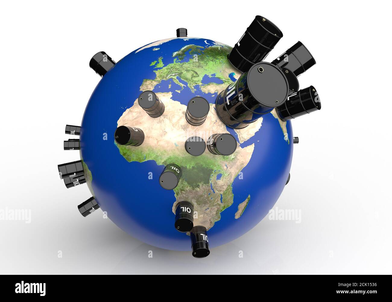 Distribution of oil deposits represented on the planet earth and ...