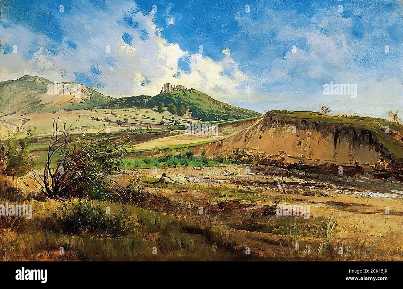 Gundelfinger Gyula - Landscape with Ruins of a Castle - Hungarian ...