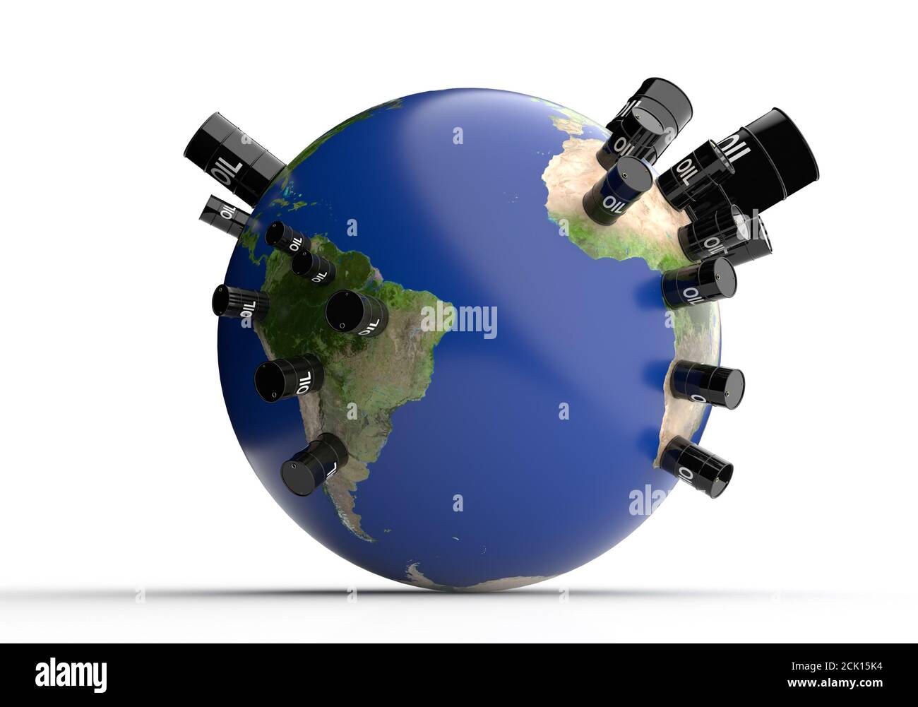 Distribution of oil deposits represented on the planet earth and ...