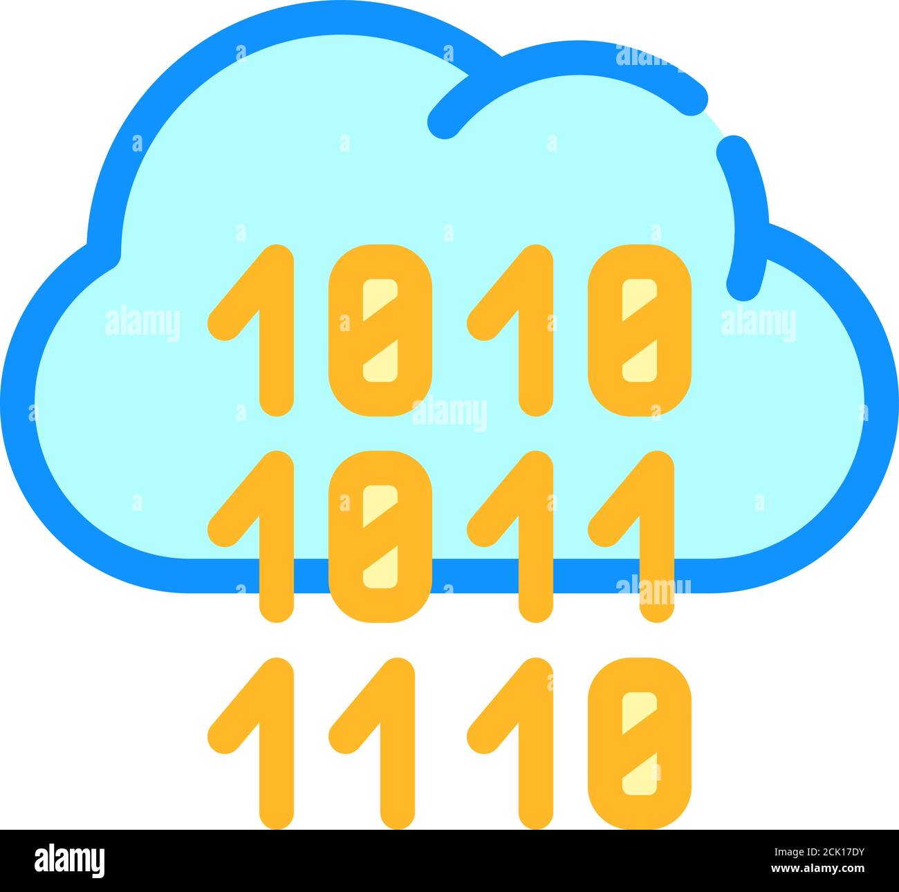 programming binary code cloud storage color icon vector illustration ... programming binary code cloud storage color icon vector illustration ...