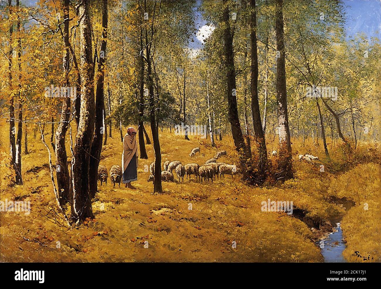 Spanyi Bela - Autumn - Hungarian School - 19th Century Stock Photo - Alamy