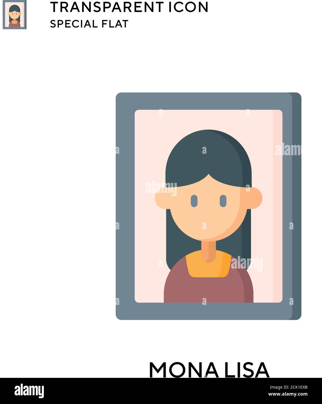 Mona lisa vector icon. Flat style illustration. EPS 10 vector Stock ...