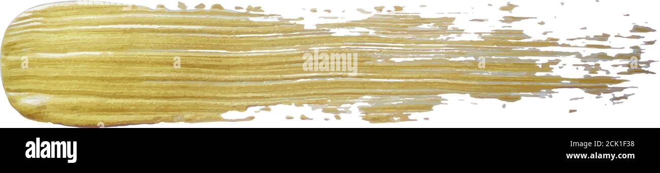 Realistic gold glitter painting brush. Hand drawing vector illustration ...