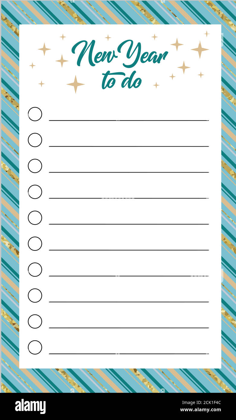to-do list what to perform for new year or christmas. Isolated. weekly ...