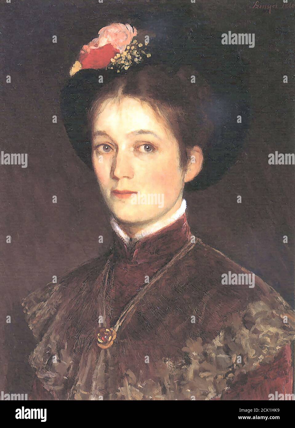 Szinyei Merse PáL - Portrait of the Artist's Wife - Hungarian School ...
