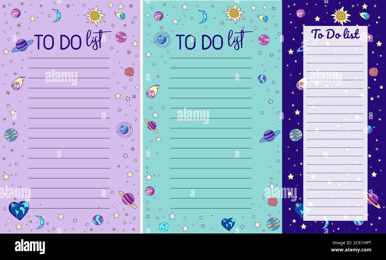 Doodle style empty agenda lists in vector for daily business planning ...