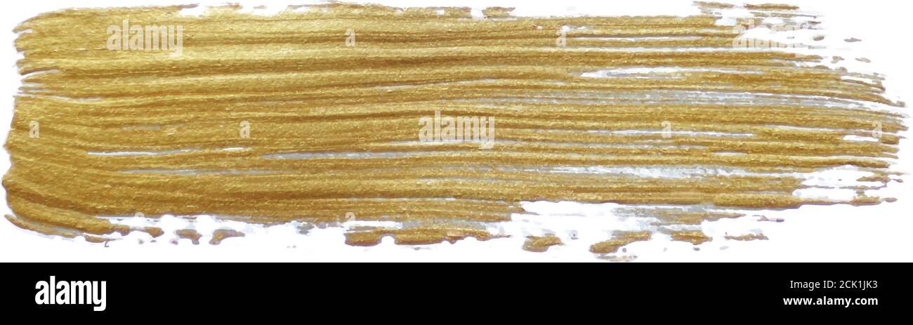Realistic gold glitter painting brush. Hand drawing vector illustration ...