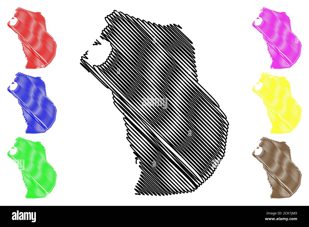 Al Hudaydah City (Republic of Yemen) map vector illustration, scribble ...