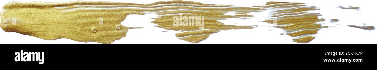 Realistic gold glitter painting brush. Hand drawing vector illustration ...