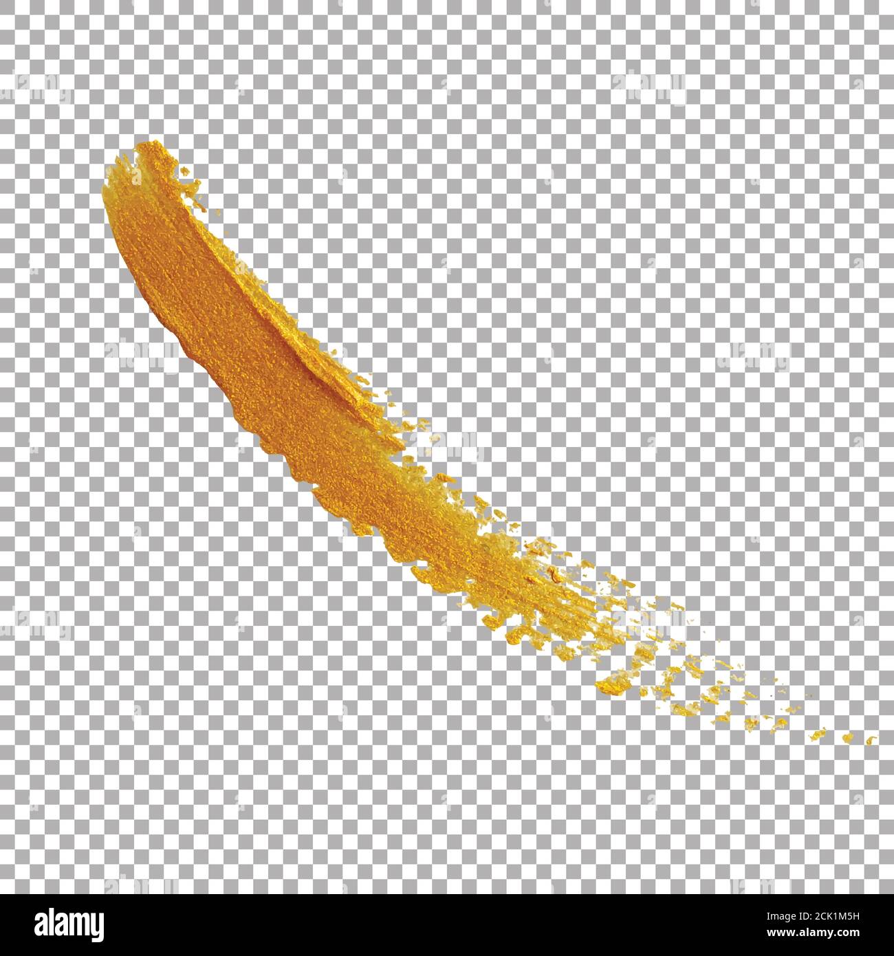 Realistic gold glitter brush. Finger painting. Hand drawing vector ...
