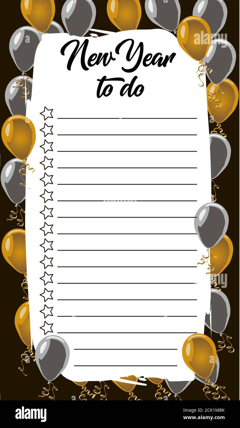 to-do list what to perform for new year or christmas. Isolated. weekly ...