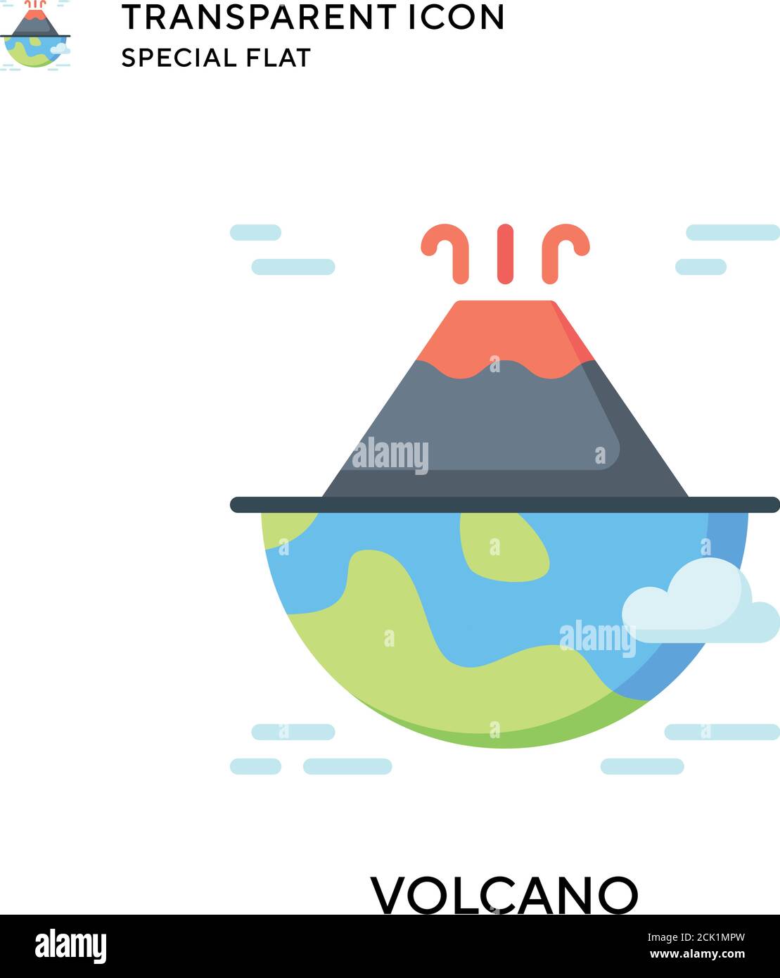 Volcano vector icon. Flat style illustration. EPS 10 vector Stock ...