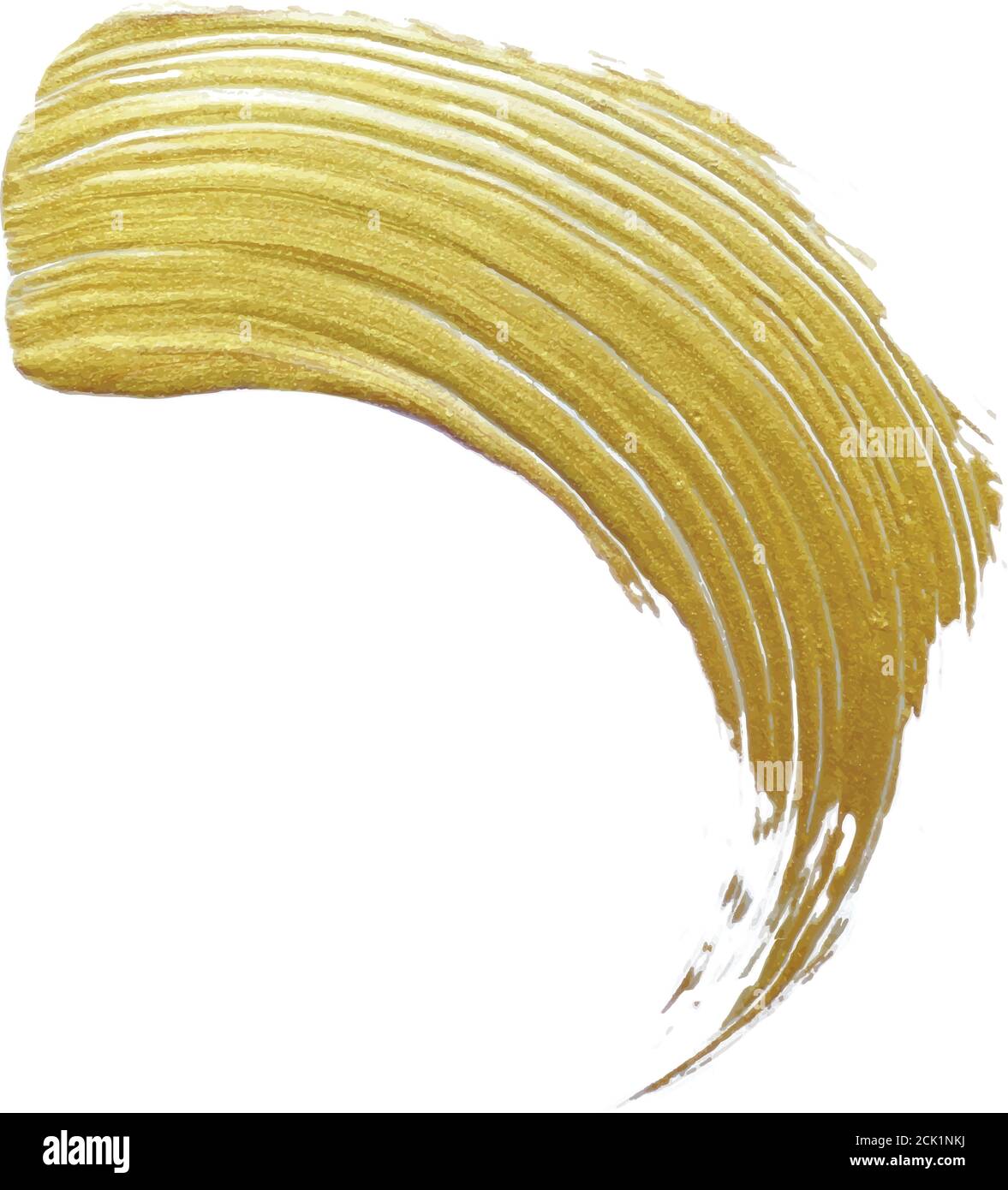 Realistic gold glitter painting brush. Hand drawing vector illustration ...
