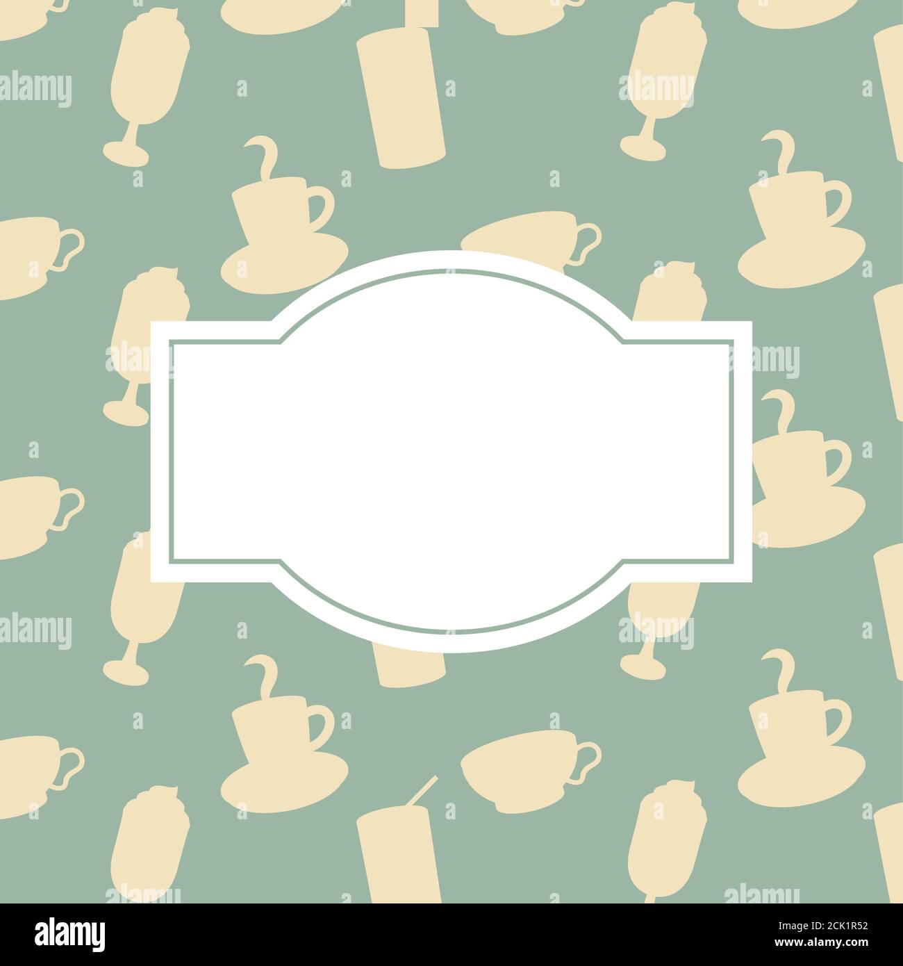 Coffee pots and cups background with space for text design of time ...