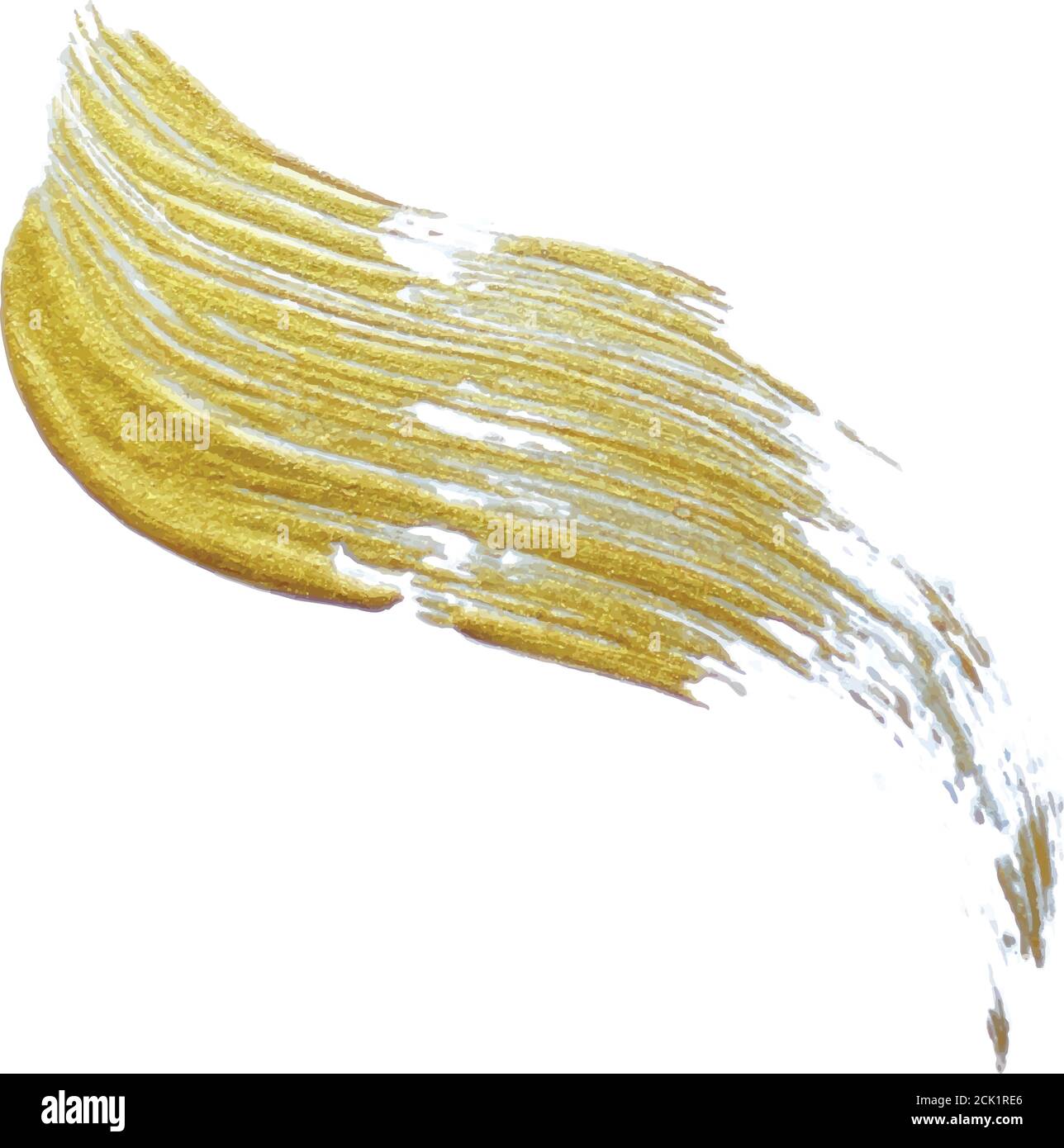 Realistic gold glitter painting brush. Hand drawing vector illustration ...