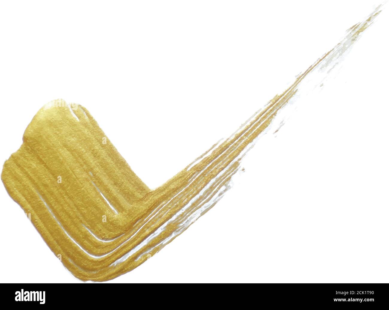 Realistic gold glitter painting brush. Hand drawing vector illustration ...