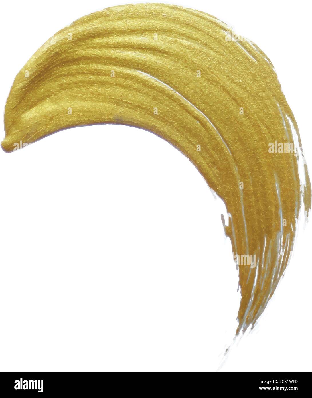 Realistic gold glitter painting brush. Hand drawing vector illustration ...