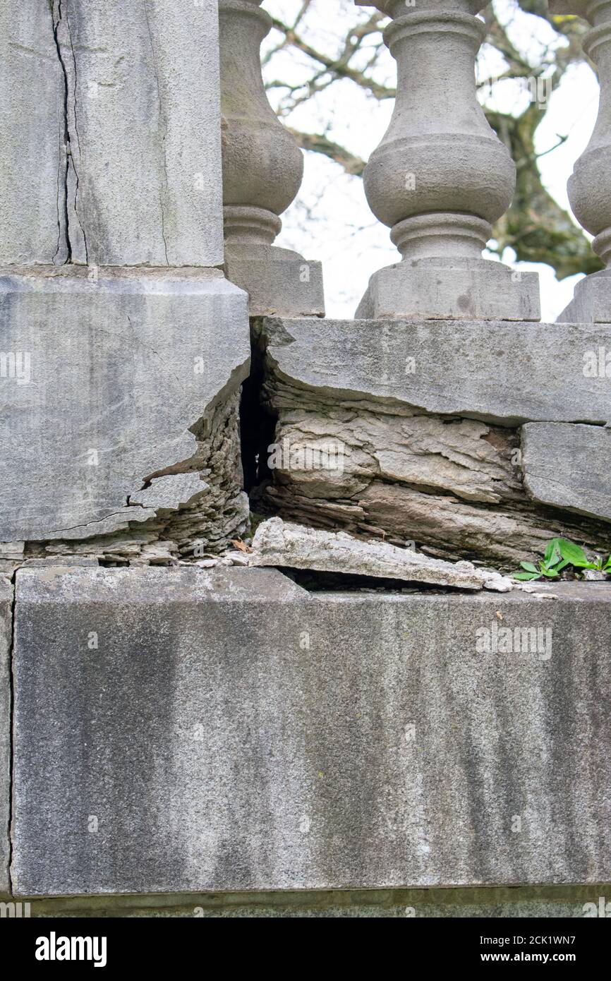 A Crack in an Old Stone Facade Stock Photo - Alamy