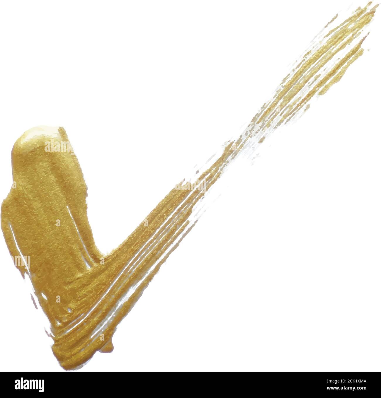 Realistic gold glitter painting brush. Hand drawing vector illustration ...