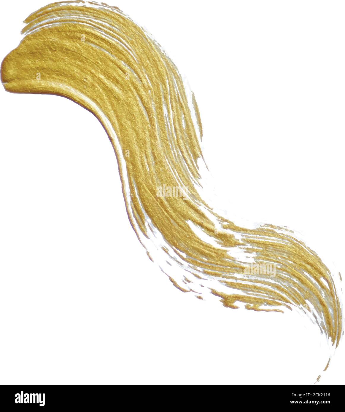 Realistic gold glitter painting brush. Hand drawing vector illustration ...