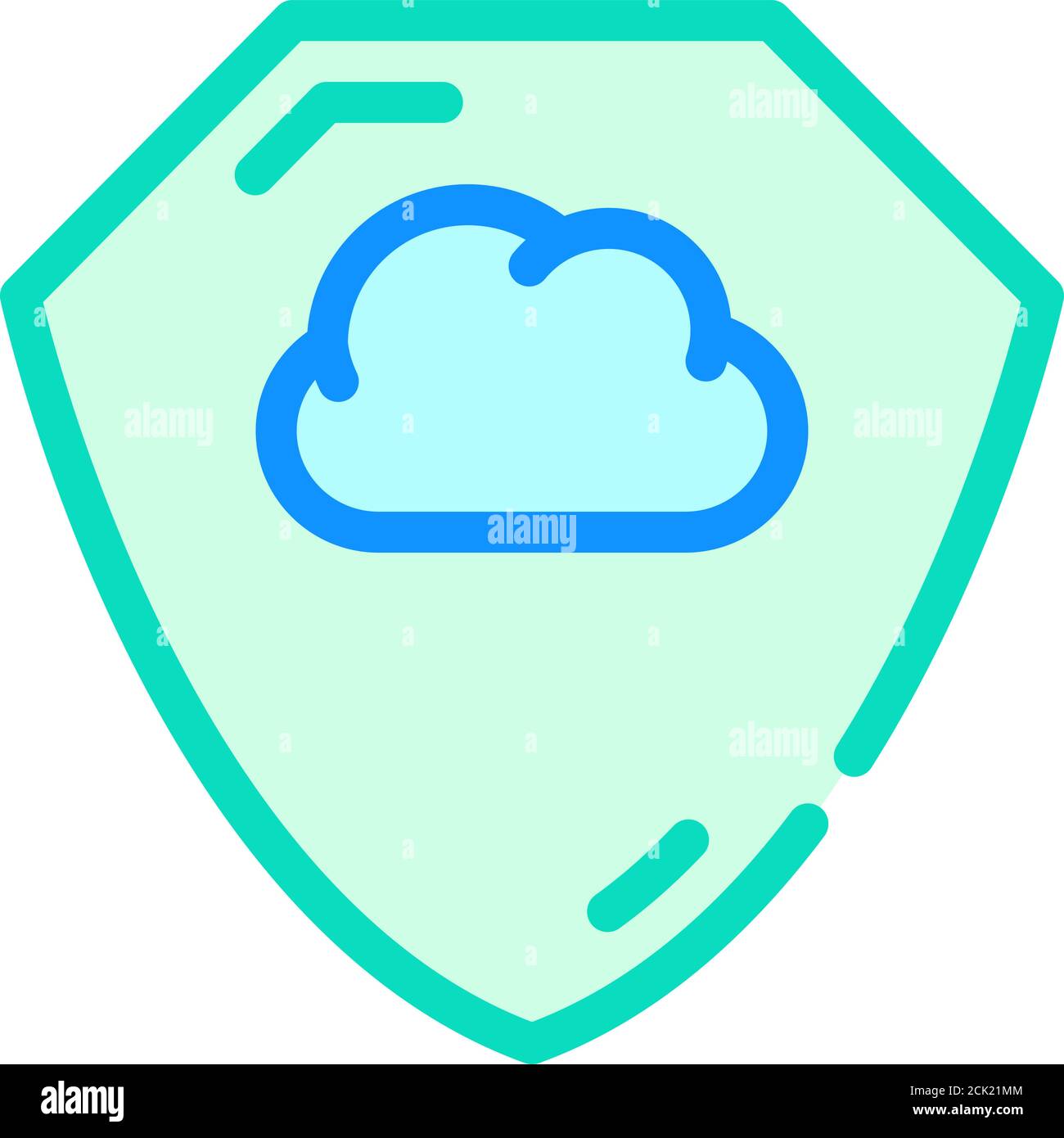 cloud storage protection shield color icon vector illustration Stock ...