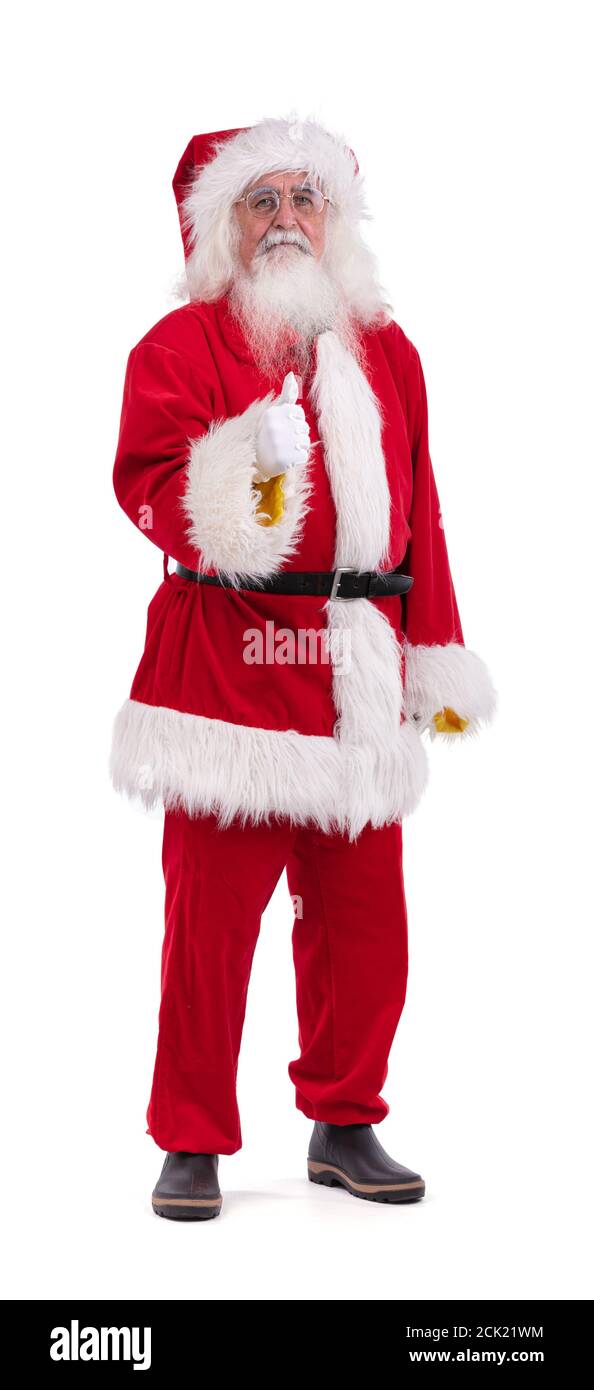 Santa Claus pushing upwards cut out on a white background Stock Photo ...