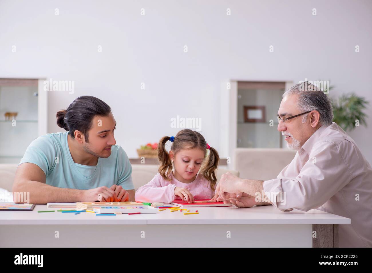 Three generations of family in the early development concept Stock ...