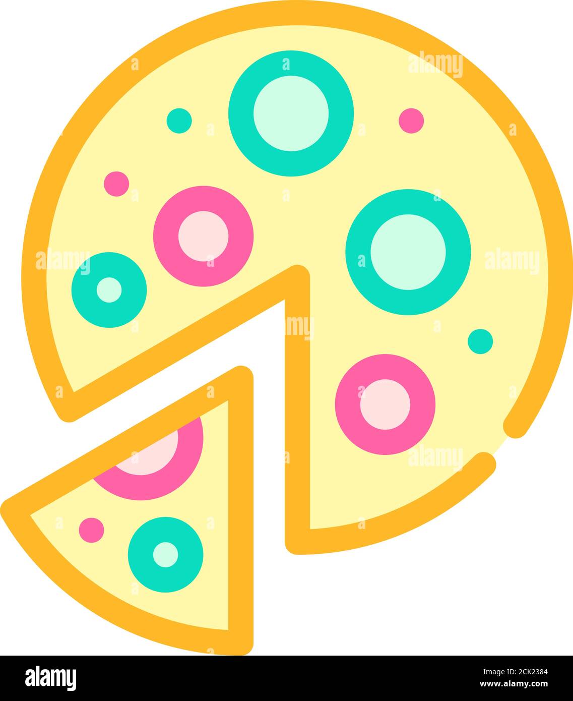 vegan pizza color icon vector symbol illustration Stock Vector Image ...