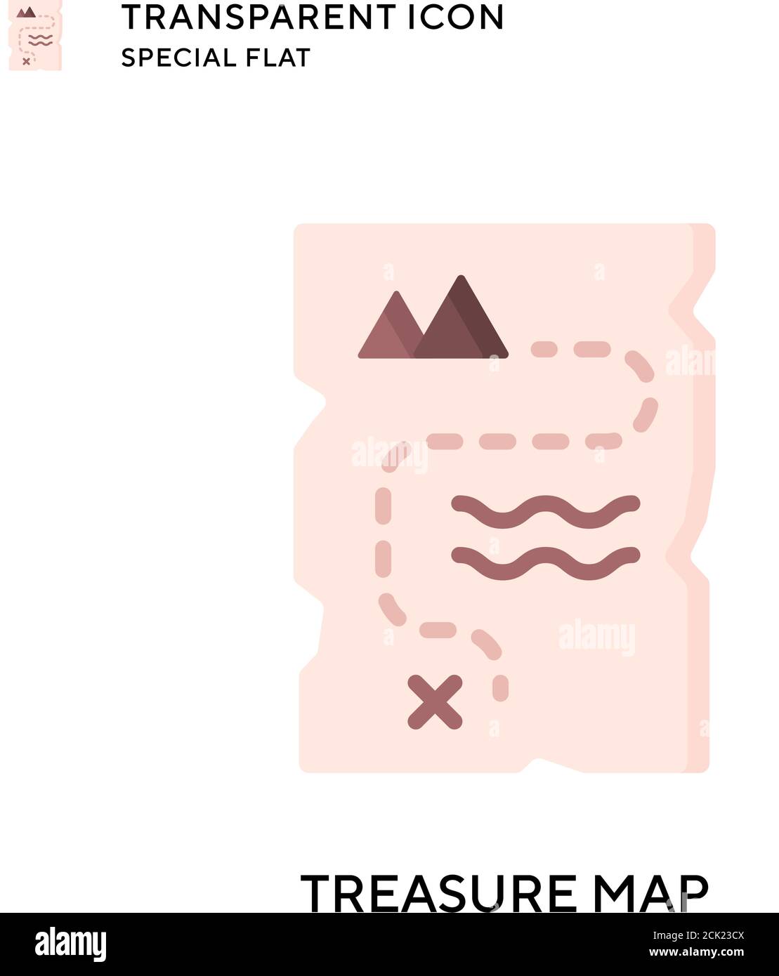 Treasure map vector icon. Flat style illustration. EPS 10 vector Stock ...