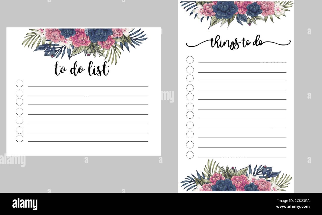 List TO DO with, check list, Layout sheet with place for notes and ...