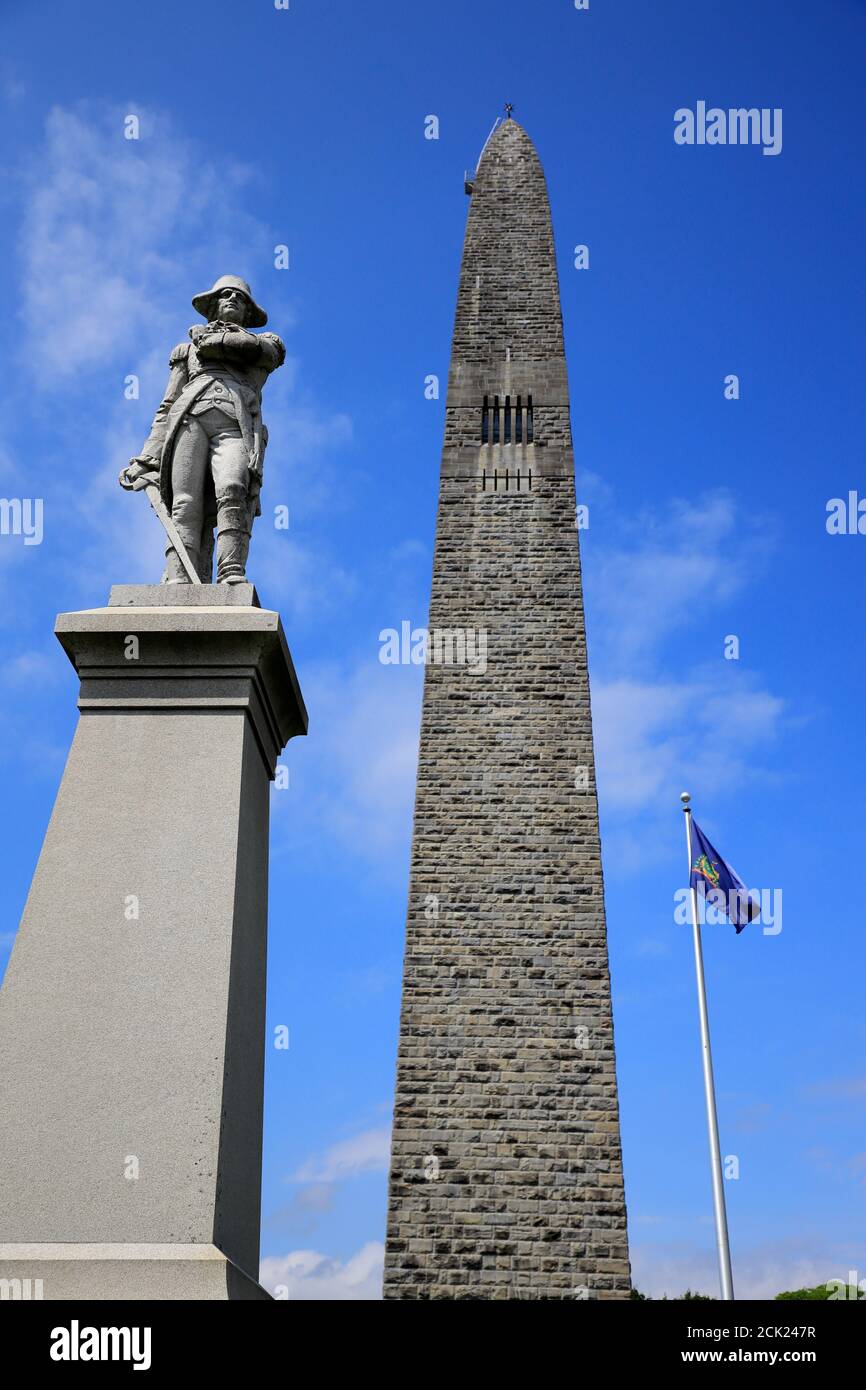 Statue of Continental Colonel Seth Warner with the Bennington Battle ...