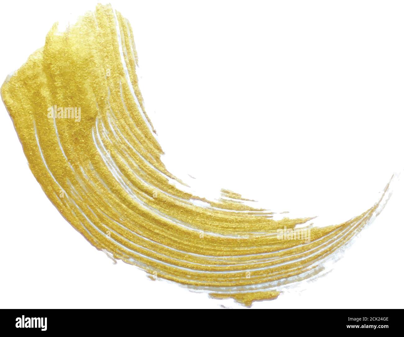 Realistic gold glitter painting brush. Hand drawing vector illustration ...