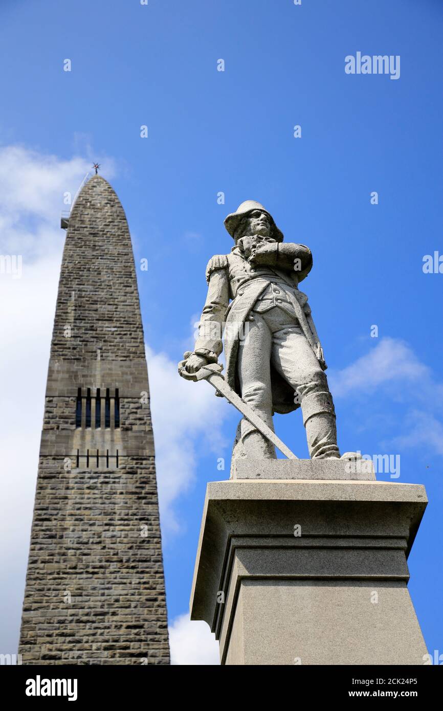 Statue of Continental Colonel Seth Warner with the Bennington Battle ...