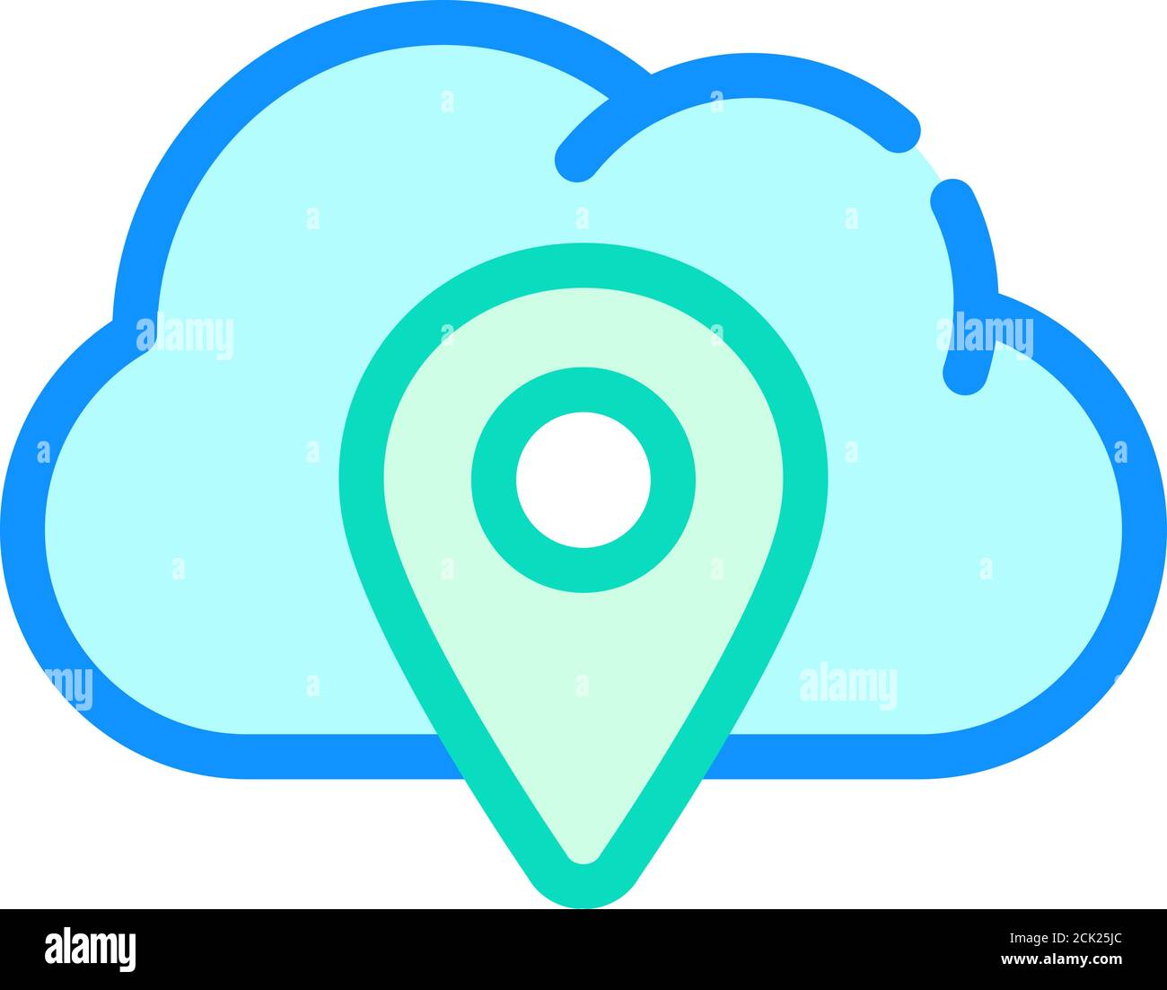gps location cloud storage color icon vector illustration Stock Vector ...