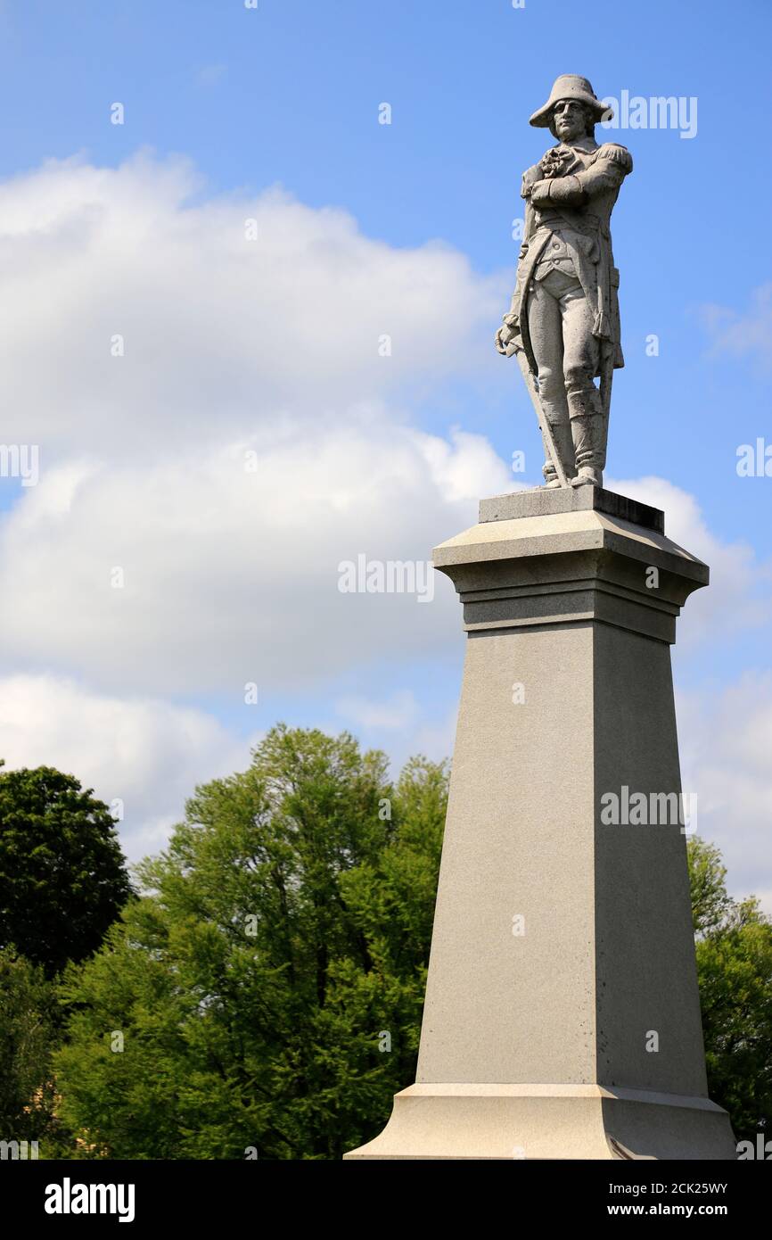 Statue of Continental Colonel Seth Warner in Monument Circle.The ...